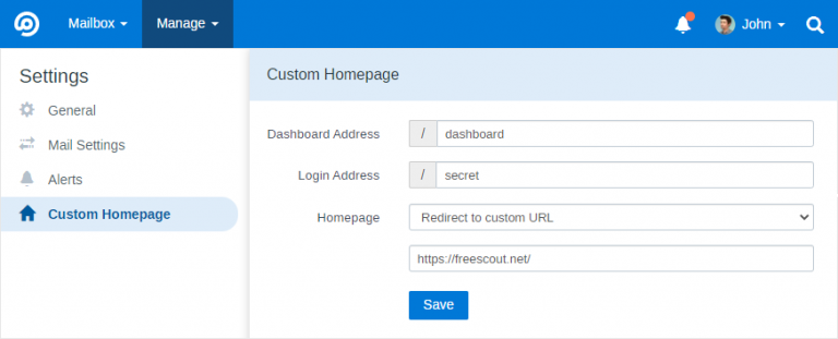 Custom Homepage Module – FreeScout